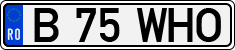 B 75 WHO, Bentley Bentayga (Bucharest Municipality) License plate of ...