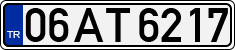 06 AT 6217, Audi A3 (Ankara) License plate of Turkey