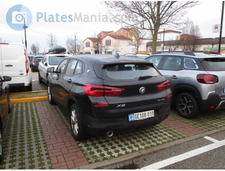 CD GE 108-010, BMW X2 (Geneva) License plate of Switzerland