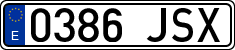 0386 JSX, Land Rover Range Rover Evoque , License plates of Spain