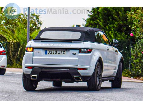 0386 JSX, Land Rover Range Rover Evoque , License plates of Spain