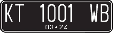 KT 1001 WB, Porsche Cayenne (East Kalimantan) License plate of Indonesia