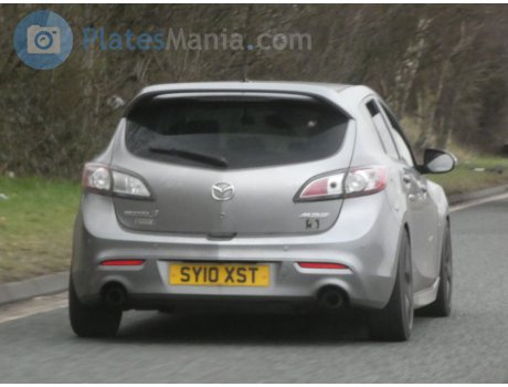 SY10 XST, Mazda 3 (Inverness) License plate of the United Kingdom