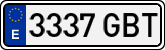 3337 GBT, Maserati GranTurismo , License plates of Spain