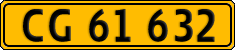 CG 61632, Scania S-series , License plate of Denmark