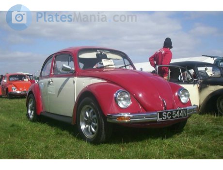 LSC 544N, Volkswagen Beetle (Edinburgh) License plate of the United Kingdom