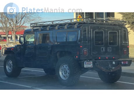 M998HMV, HUMMER H1 (Colorado) License plate of the USA