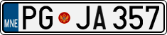 PG JA357, BMW 5 Series (Podgorica) License plate of Montenegro