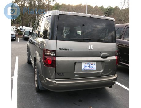 JHH-6620, Honda Element (North Carolina) License plate of the USA