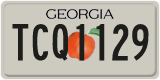 TCQ1129, Porsche 911 (Georgia) License plate of the USA