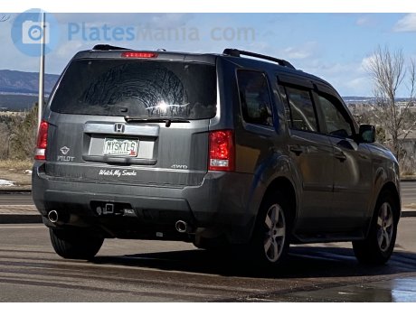 MYSKTLS, Honda Pilot (Colorado) License plate of the USA