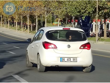 06 ACB 961, Opel Corsa (Ankara) License plate of Turkey