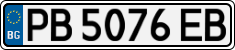 PB 5076 EB, Schmitz (Plovdiv Oblast) License plate of Bulgaria