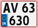 AV 63630, Honda Gold Wing , License plate of Denmark