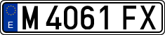 M 4061 FX, Renault 9 (Madrid) License plates of Spain