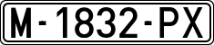 M 1832 PX, Renault Clio (Madrid) License plates of Spain