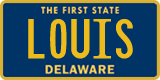 LOUIS, Hyundai Tucson (Delaware) License plate of the USA