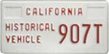907T, Ferrari 308 (California) License plate of the USA