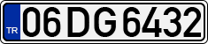 06 DG 6432, DS 7 (Ankara) License plate of Turkey