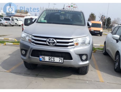 16 RCS 71, Toyota Hilux (Bursa) License plate of Turkey