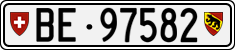 BE 97582, Mercedes-Benz SL-Klasse (Bern) License plate of Switzerland
