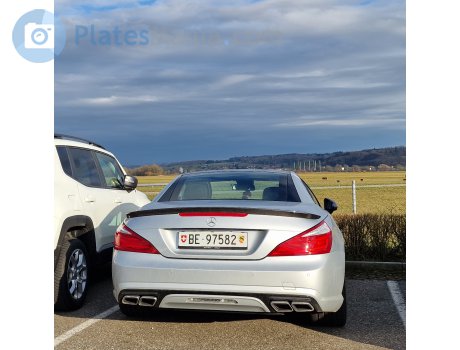 BE 97582, Mercedes-Benz SL-Klasse (Bern) License plate of Switzerland