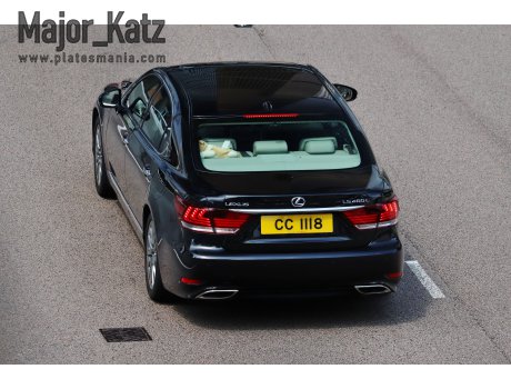 CC 1118, Lexus LS , License plate of Hong Kong