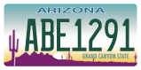 ABE1291, Ford Mustang (Arizona) License plate of the USA