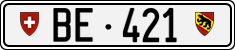 BE 421, Land Rover Range Rover (Bern) License plate of Switzerland