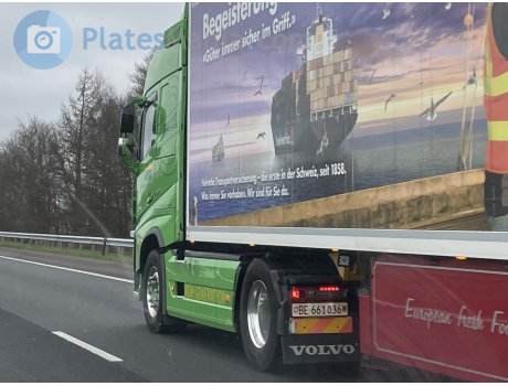 BE 661036, Volvo FH (Bern) License plate of Switzerland