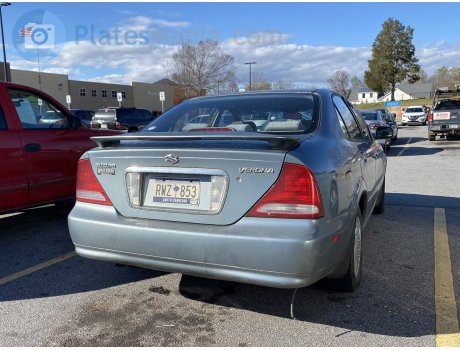 RWZ 853, Suzuki Verona (South Carolina) License plate of the USA