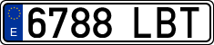 6788 LBT, Dacia Sandero , License plates of Spain