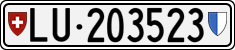 LU 203523, Mercedes-Benz Vito (Lucerne) License plate of Switzerland