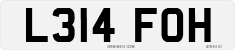 L314 FOH, Vauxhall Astra (Birmingham) License plate of the United Kingdom