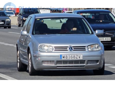 M 8168 ZV, Volkswagen Golf (Madrid) License plates of Spain