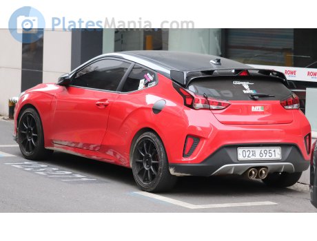 02서 6951, Hyundai Veloster , License plate of South Korea