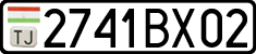 2741BX02, BMW 5 Series (Sughd Province) License plate of Tajikistan