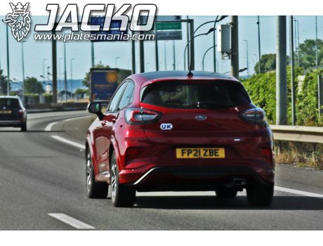 FP21 ZBE, Ford Puma (Nottingham) License plate of the United Kingdom