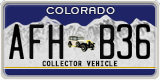 AFH-B36, Chevrolet Nova (Colorado) License plate of the USA