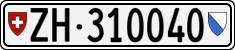 ZH 310040, BMW X3 (Zurich) License plate of Switzerland