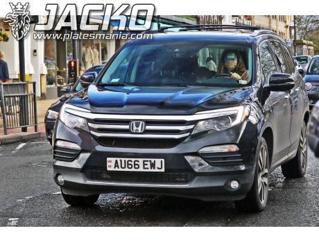 AU66 EWJ, Honda Pilot (Norwich) License plate of the United Kingdom