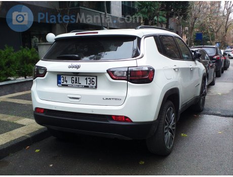 34 GAL 136, Jeep Compass (İstanbul) License plate of Turkey