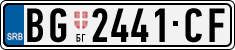 BG 2441-CF, Citroёn Xsara (Belgrade) License plate of Serbia