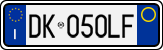 DK 050 LF, FIAT Punto (Rome) License plate of Italy