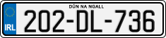 202-DL-736, Volvo FH (Donegal) License plate of Ireland