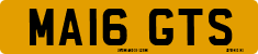 MA16 GTS, BMW M4 (Manchester) License plate of the United Kingdom