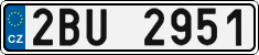 2BU 2951, Toyota Previa (South Moravian Region). License plate of the ...