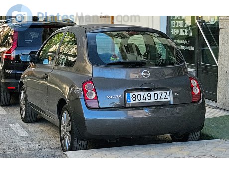 8049 DZZ, Nissan Micra , License plates of Spain