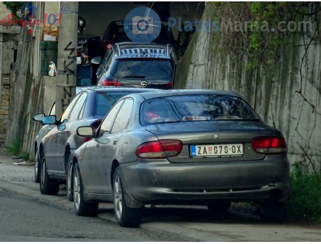 ZA 070-OX, Mazda Xedos 6 (Zaječar) License plate of Serbia