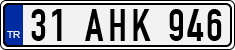 31 AHK 946, Ford Tourneo Custom (Hatay) License plate of Turkey